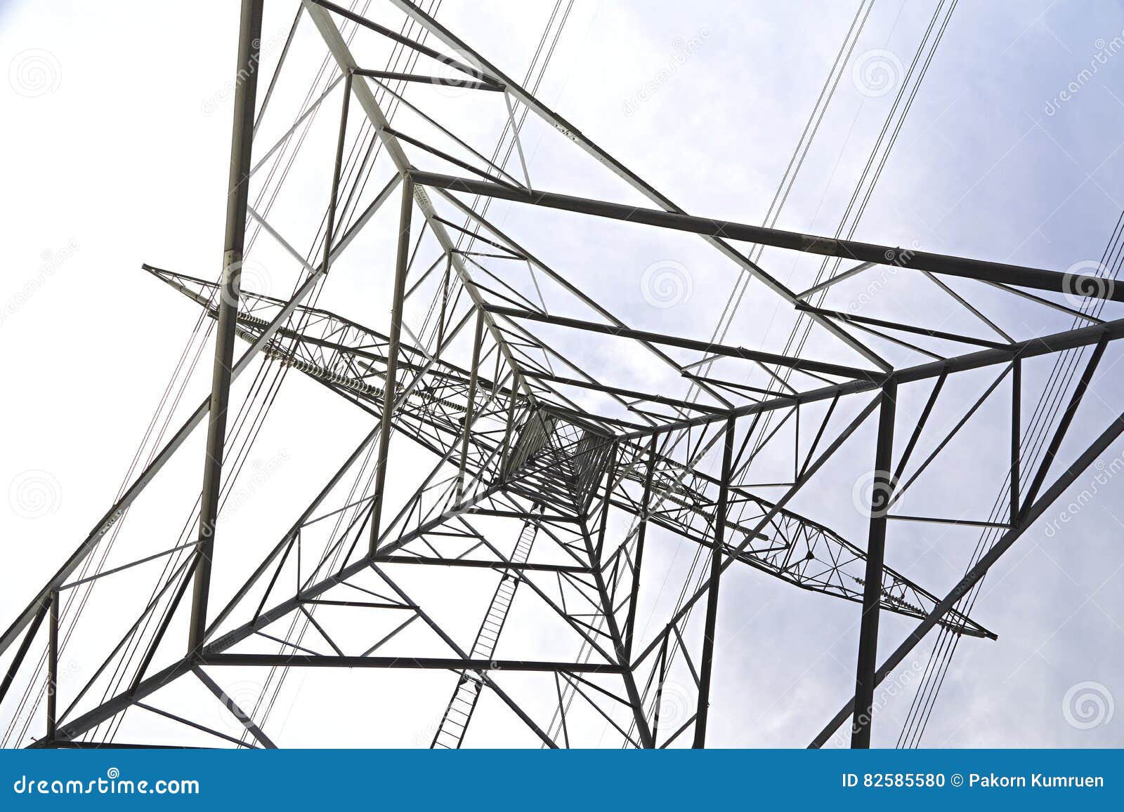 Electricity pylon stock photo. Image of electric, horizontal - 82585580