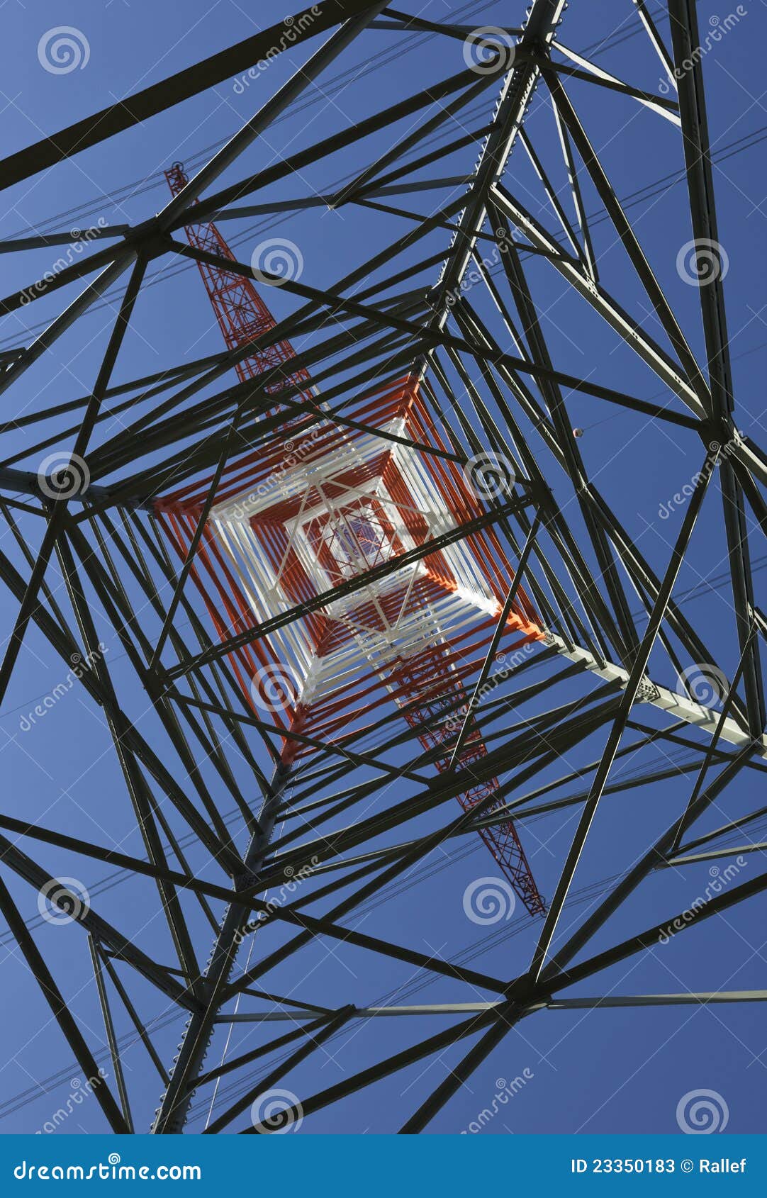 Electricity Pylon from Below Stock Image - Image of network, industry ...