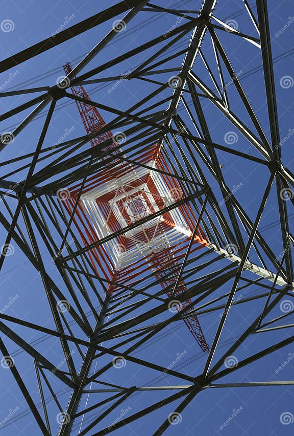 Electricity Pylon from Below Stock Image - Image of network, industry ...