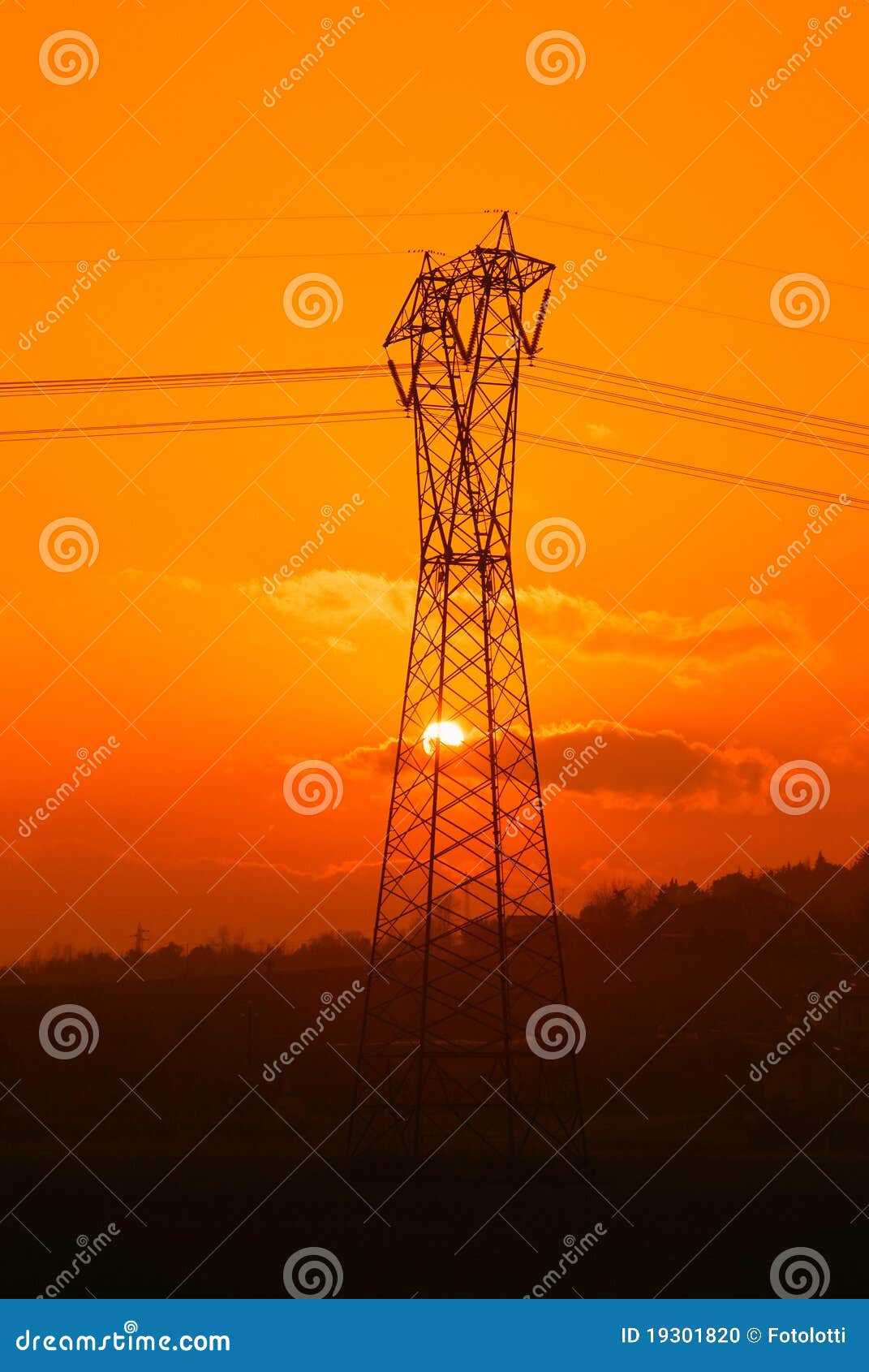 Electricity Pylon in the Countryside Stock Photo - Image of morning ...