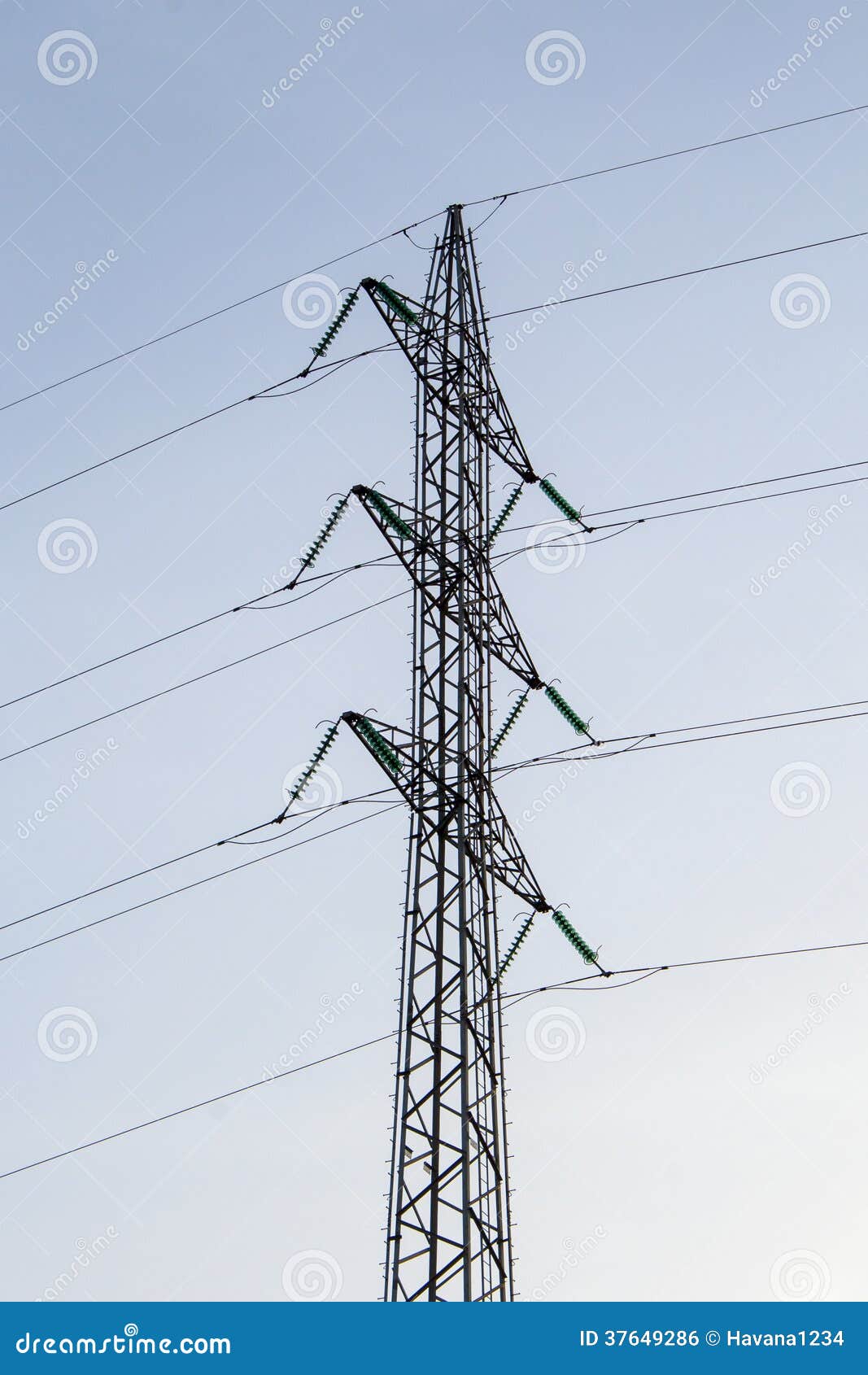 Pylon, High-voltage Tower Sky Background Royalty-Free Stock Photography ...