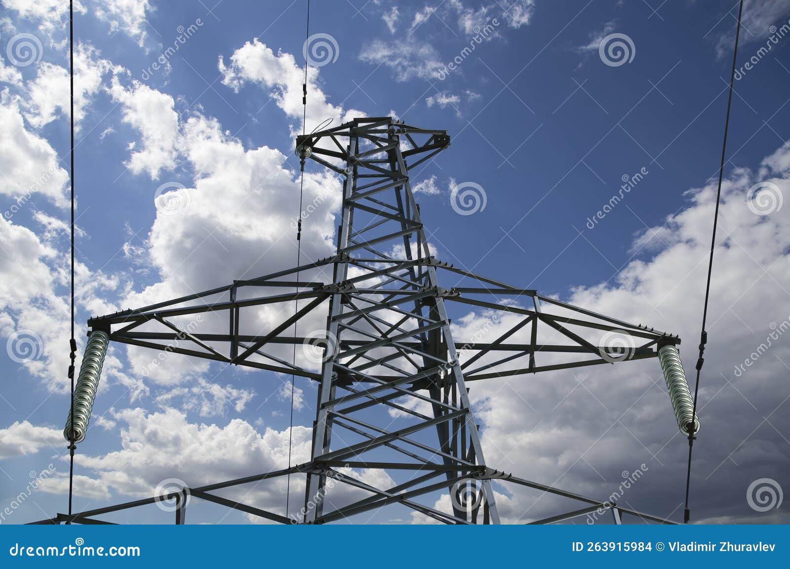 Electricity Pylon High Voltage Power Line on the Background of the ...