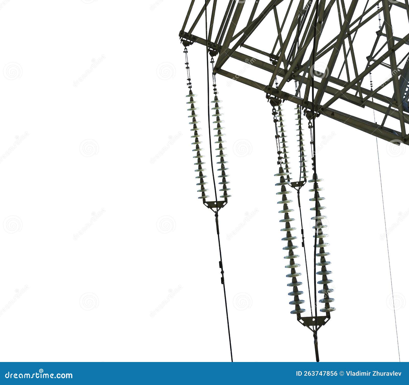 Electricity Pylon High Voltage Power Line Isolated, on a White ...