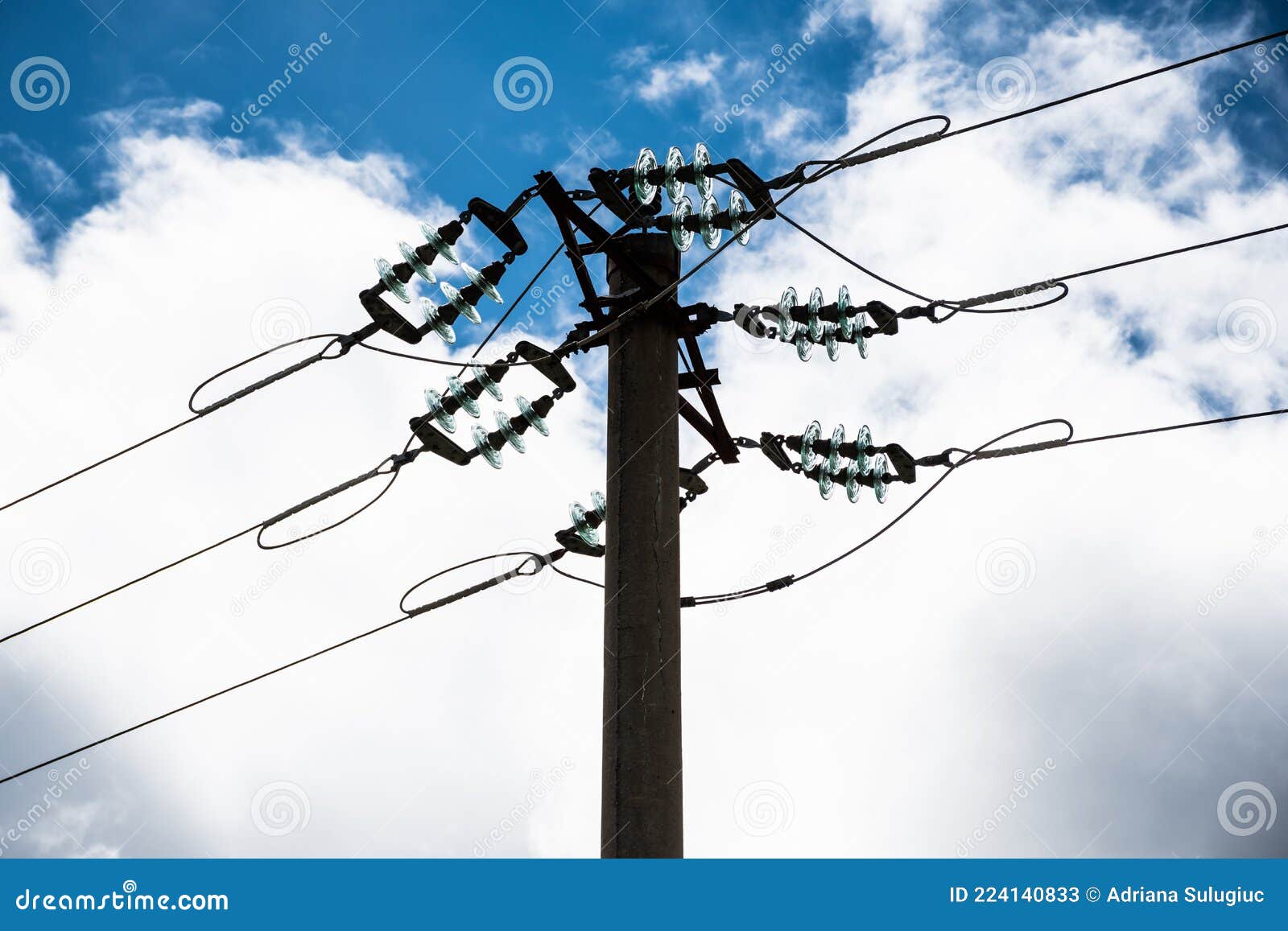 Electricity Pylon with Insulators Stock Image - Image of communication ...