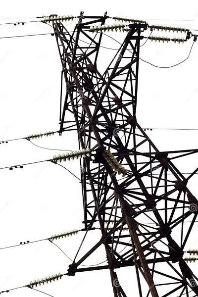Electricity Pylon, Isolated Stock Photo - Image of caution ...