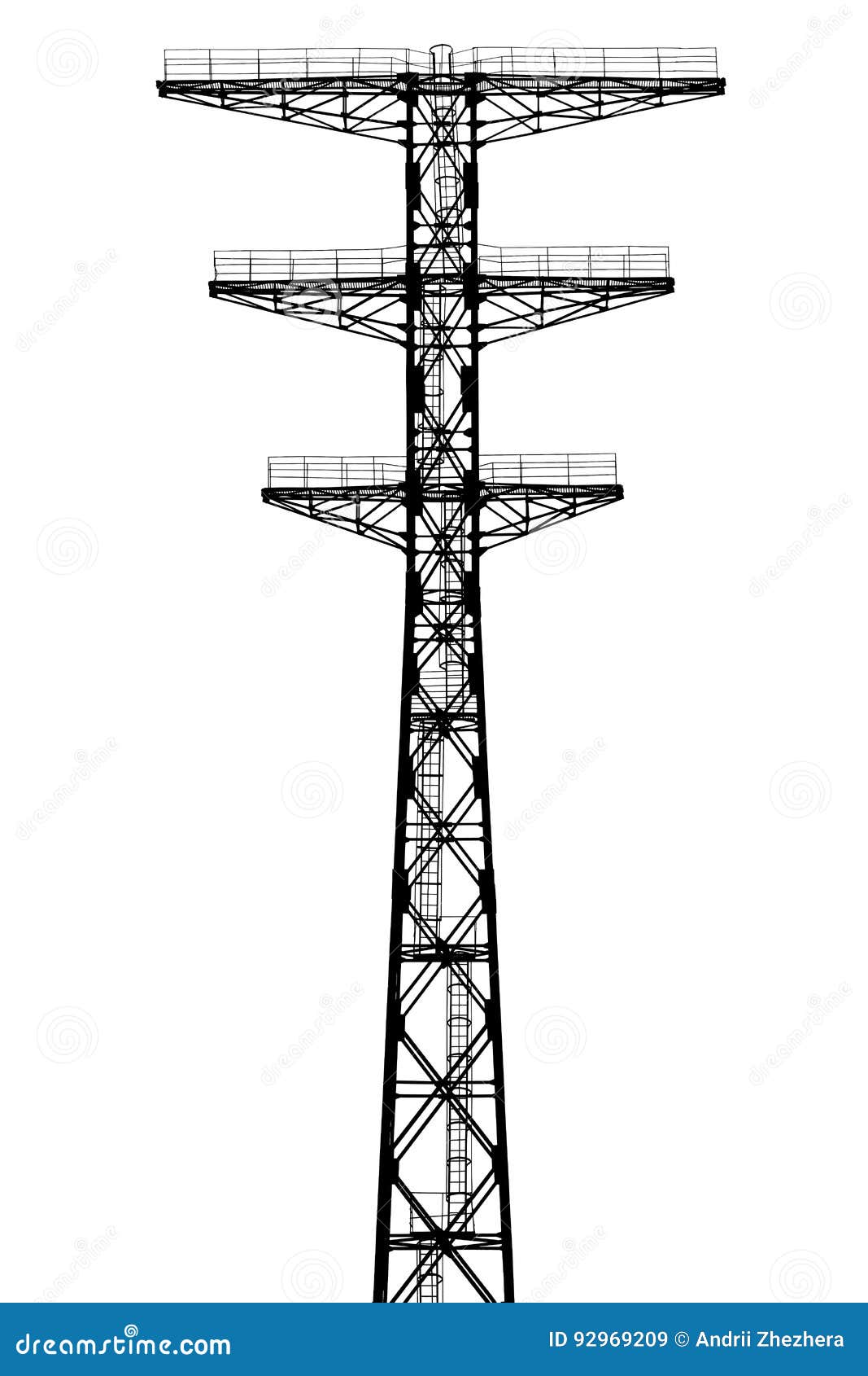 Electricity Pylon Isolated on White Background Stock Image - Image of ...