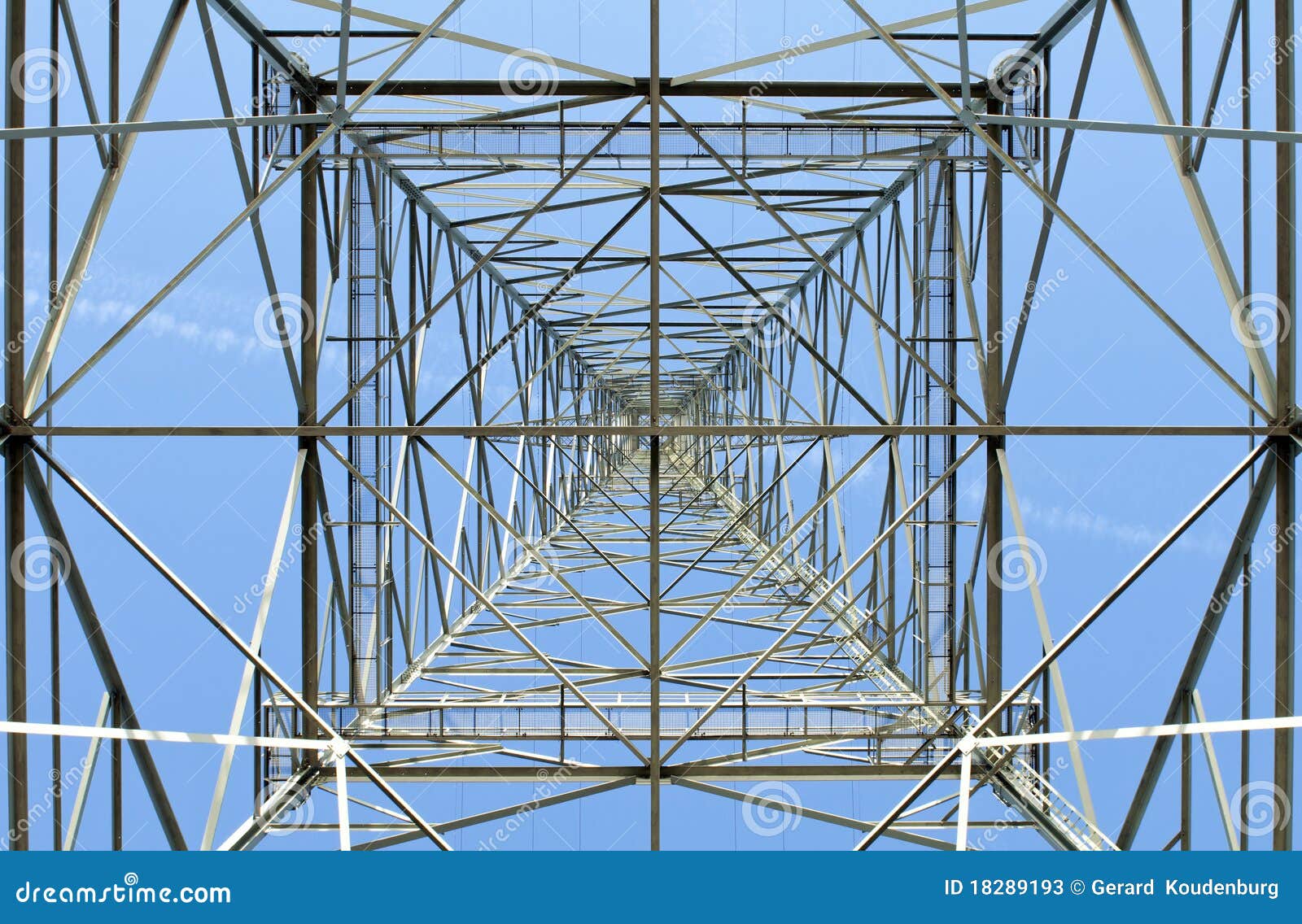 Electricity Pylon in Perspective Stock Image - Image of current ...