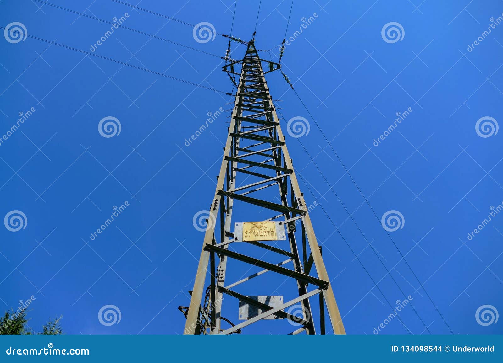Electricity Pylon Pole stock photo. Image of engineering - 134098544