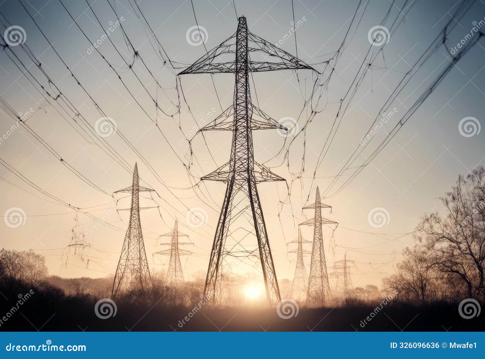 Electricity Pylon Power National Grid Line Stock Illustration ...