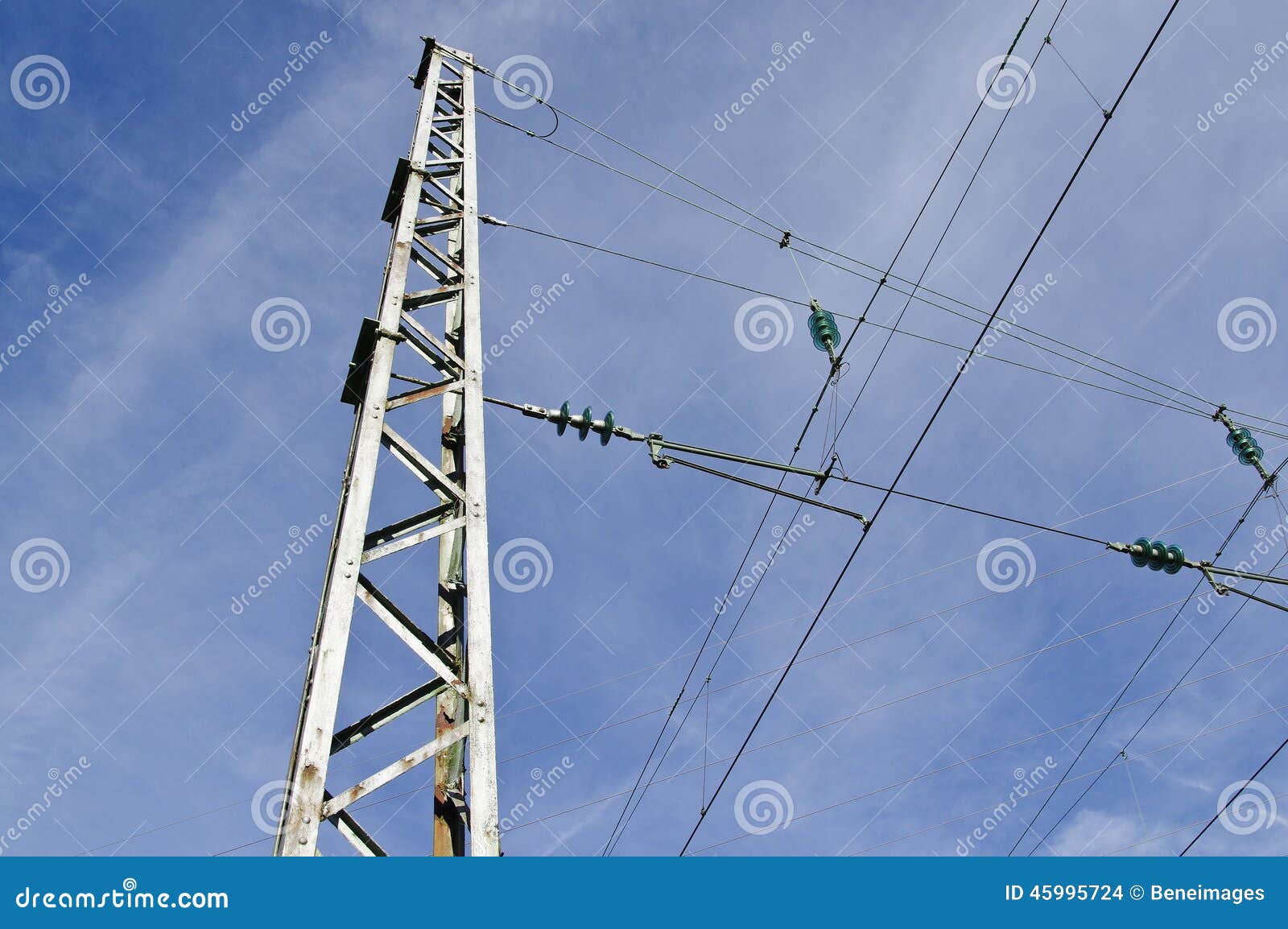 Electricity Pylon for Railways Stock Photo - Image of high, power: 45995724