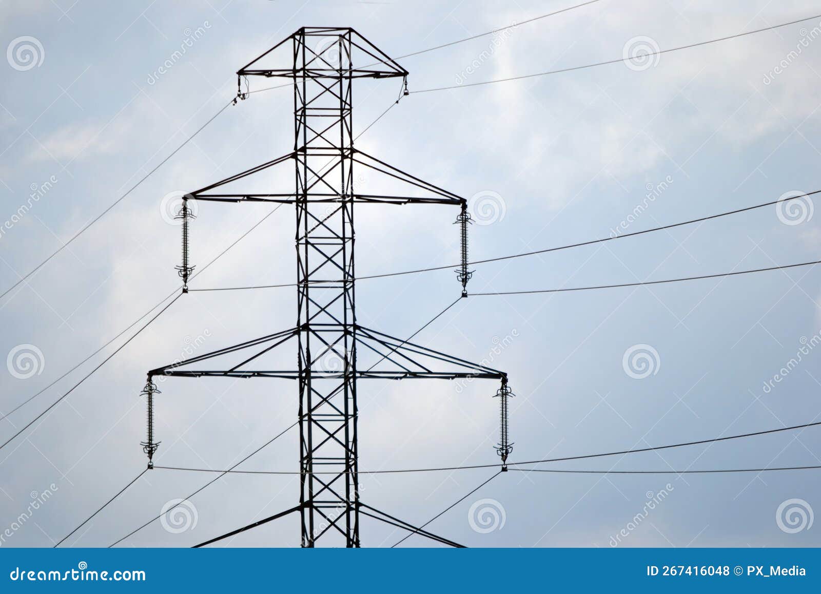 Electricity Pylon and Sky with Clouds Stock Photo - Image of pylon ...
