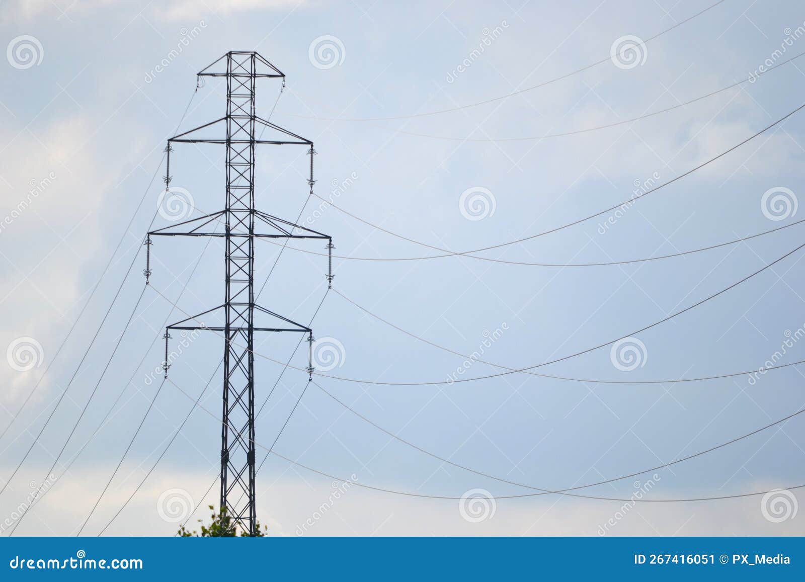 Electricity Pylon and Sky with Clouds Stock Image - Image of cable ...