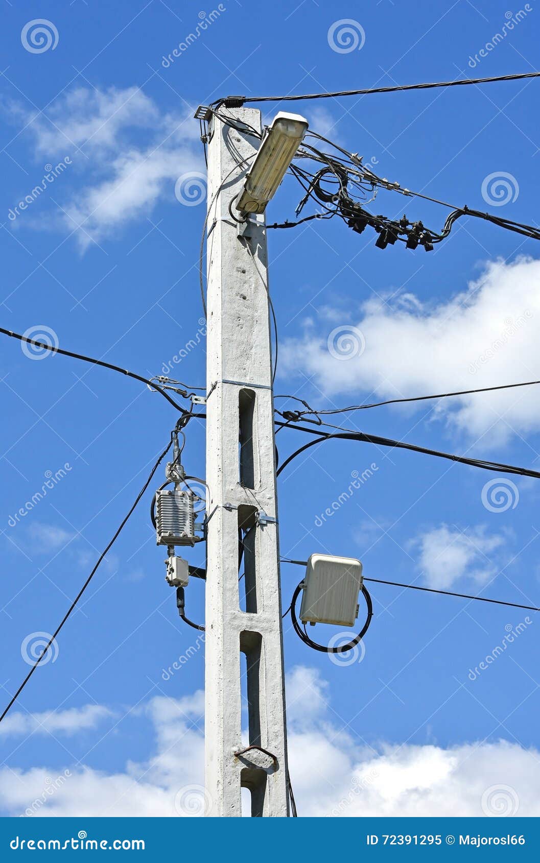 Electricity Pylon with Street Light Stock Image - Image of aerial ...