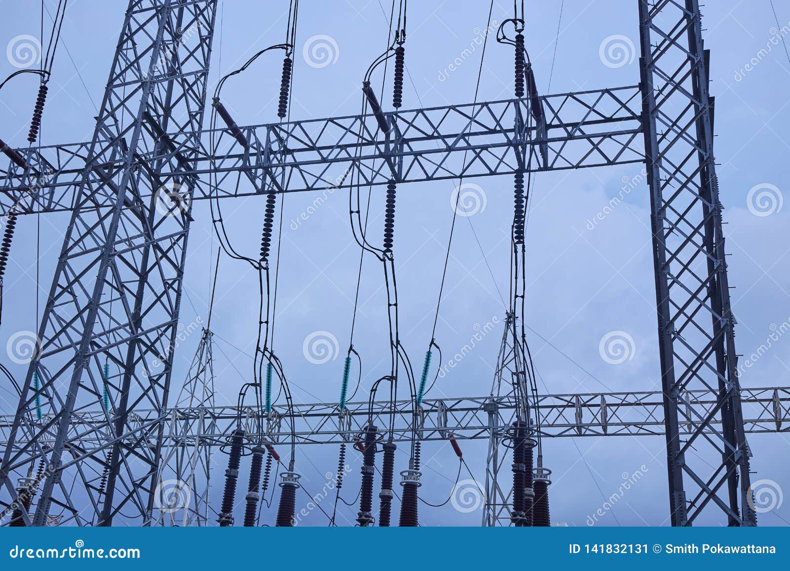 Electricity Pylon with Blue Sky Stock Image - Image of landscape ...