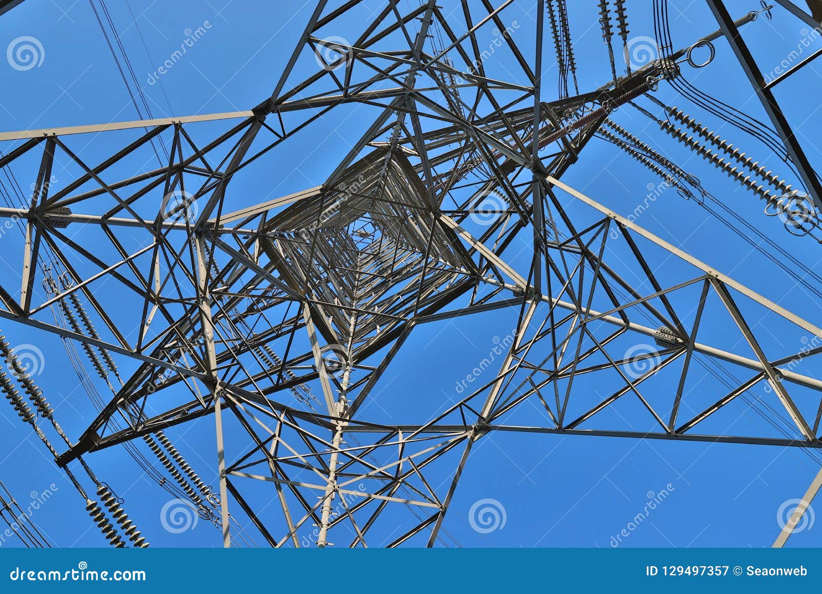 Electricity Pylon Structure for Power Line at Hk Stock Image - Image of ...