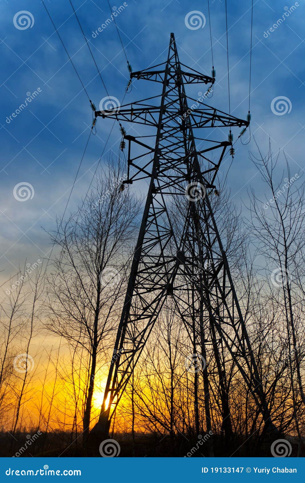 Electricity Pylon at Sunset Stock Image - Image of global, electric ...