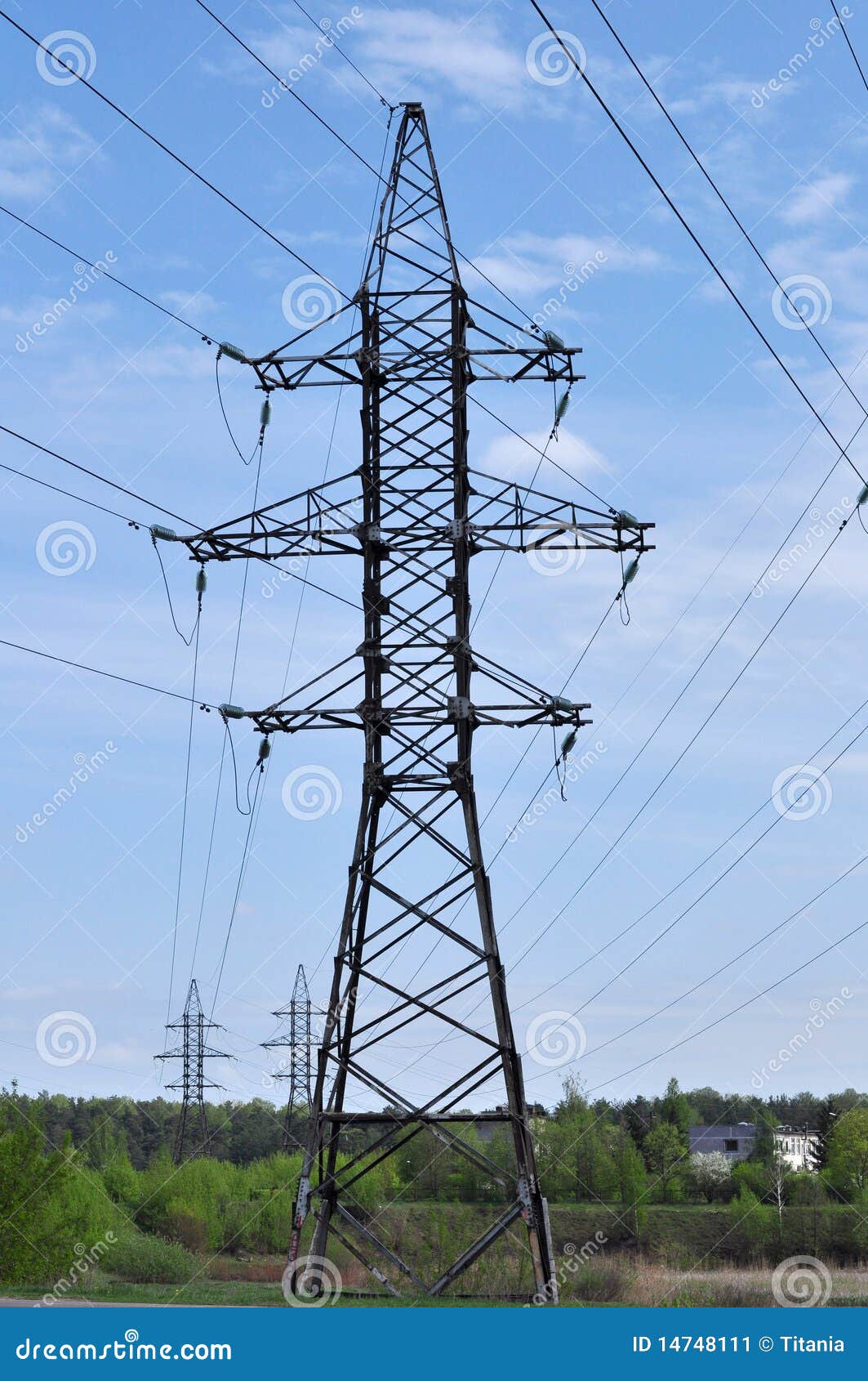 Electricity pylon tower stock image. Image of conversion - 14748111