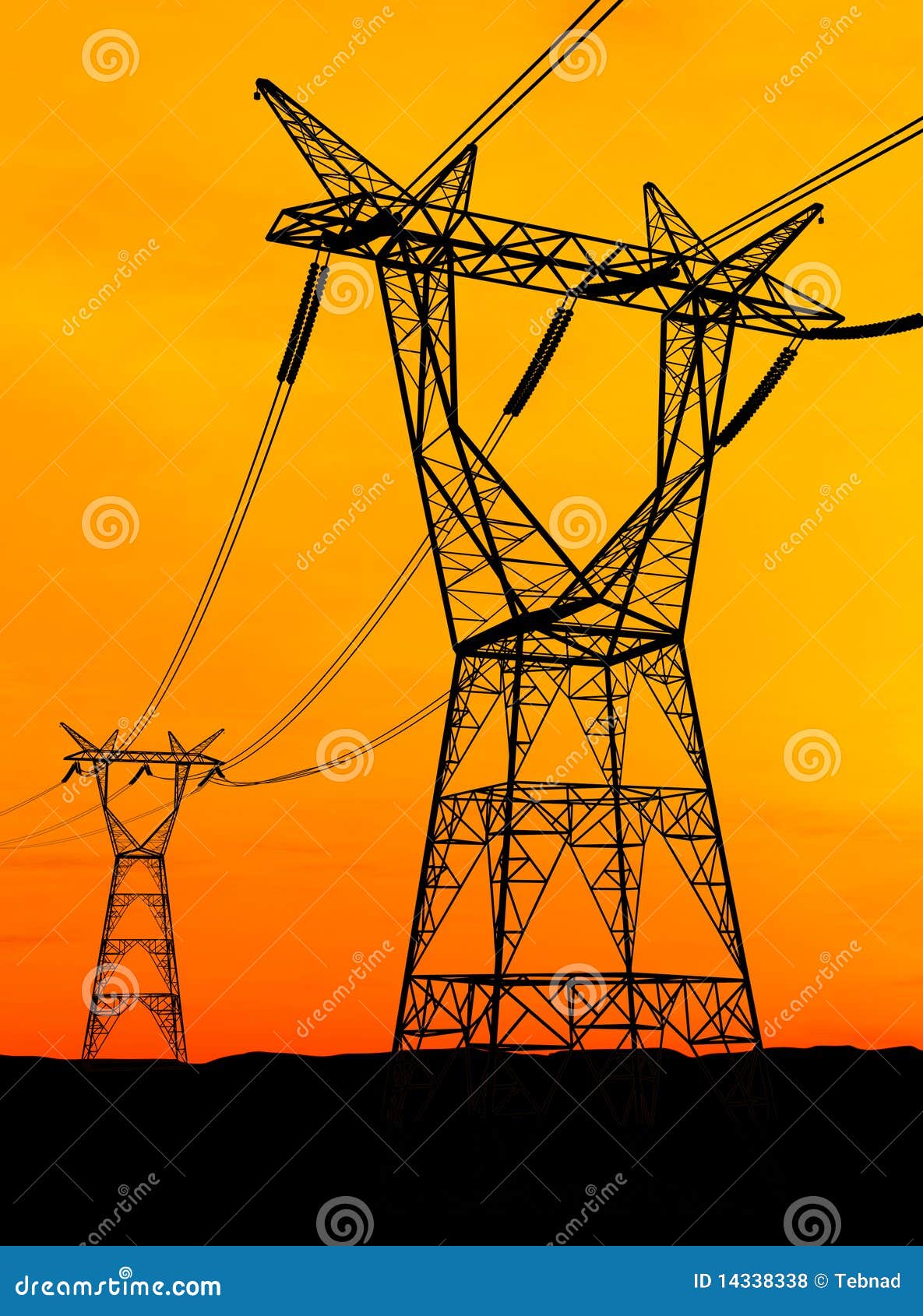Electricity pylons stock photo. Image of tower, industry - 14338338