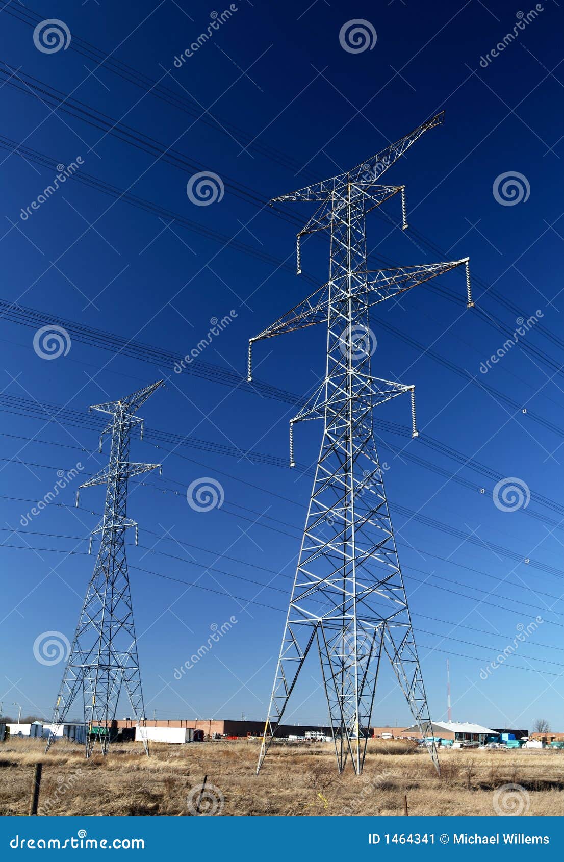 Electricity Pylons And Power Plant Stock Photography | CartoonDealer ...