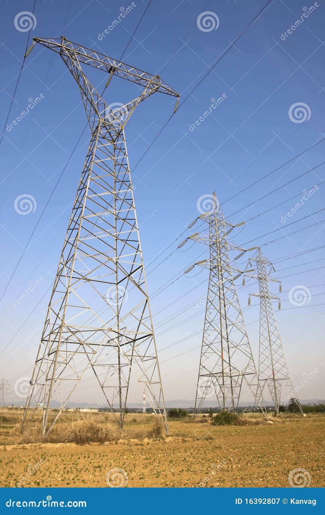 Electricity pylons stock image. Image of energy, high - 16392807