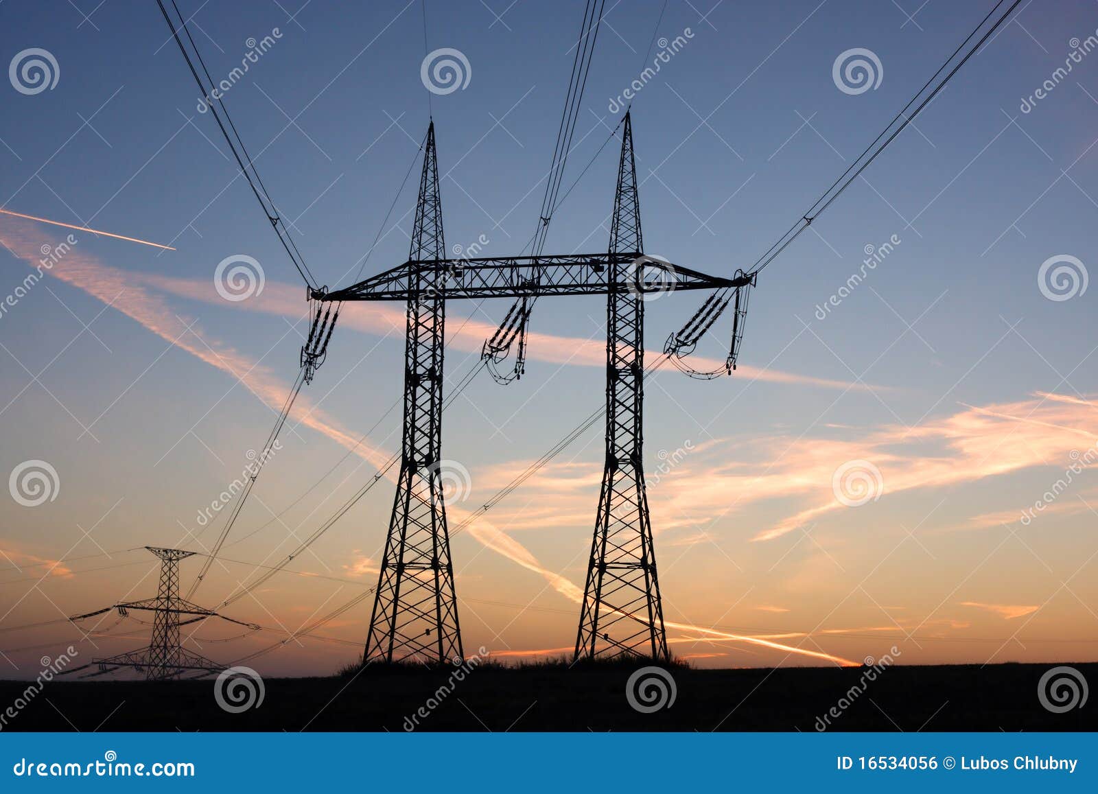 Electricity pylons stock photo. Image of high, frame - 16534056