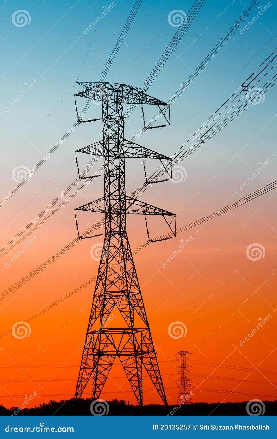 Electricity pylons stock image. Image of high, engineering - 20125257