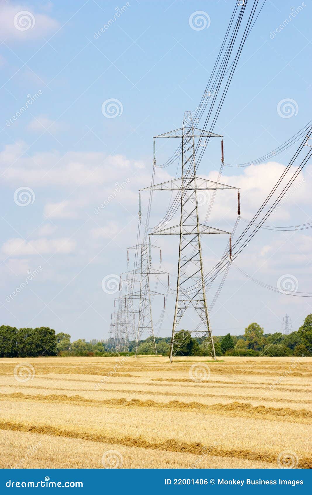 Electricity pylons stock photo. Image of countryside - 22001406
