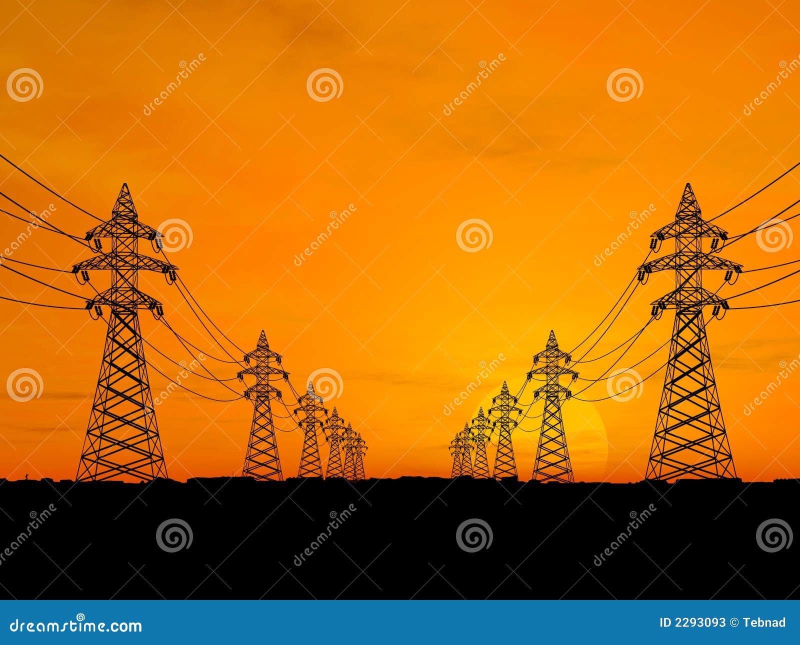 Electricity pylons stock image. Image of blue, fuel, black - 2293093