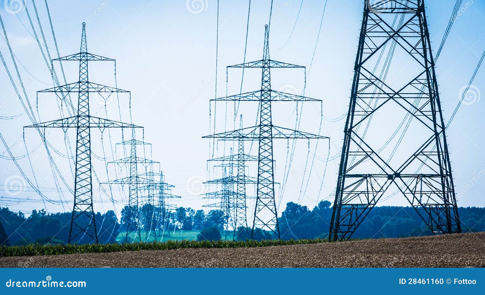 Electricity pylons stock photo. Image of energy, countryside - 28461160