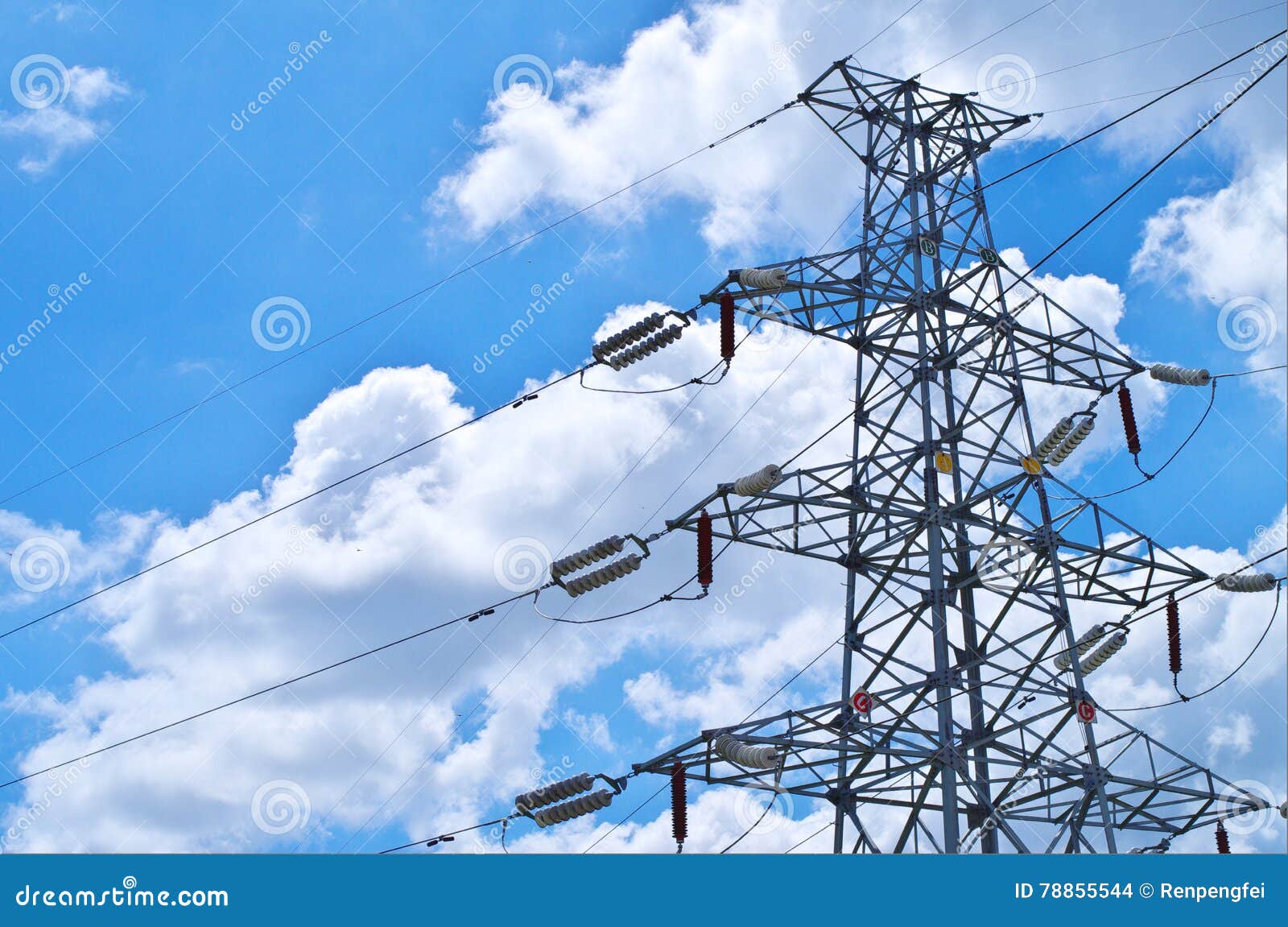 Electricity pylons editorial stock image. Image of cable - 78855544