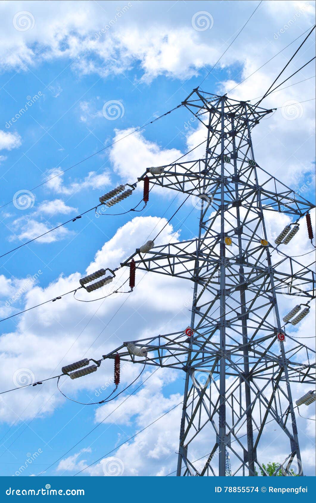 Electricity pylons editorial stock image. Image of current - 78855574