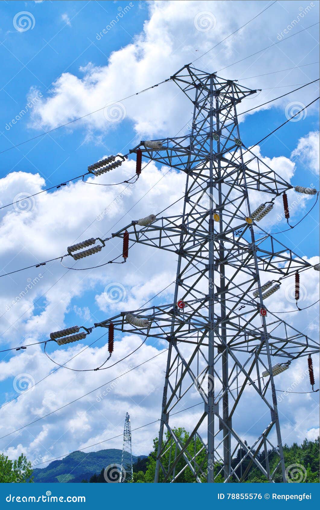 Electricity pylons editorial photo. Image of energys - 78855576