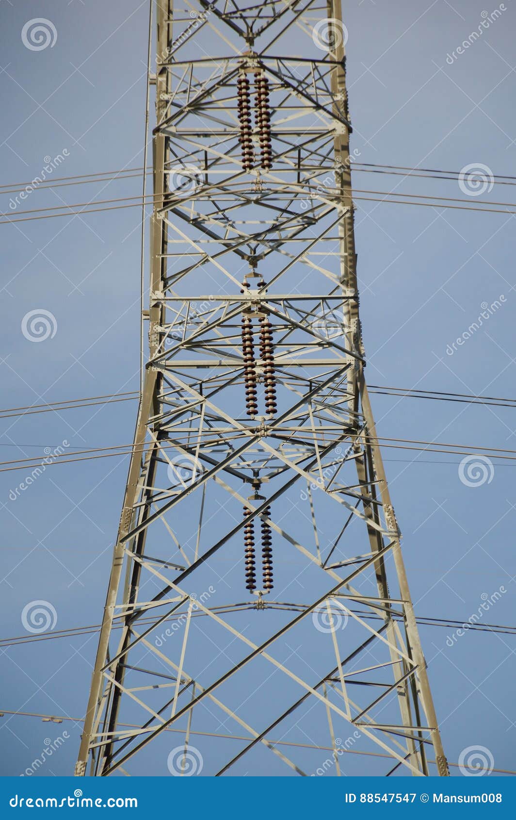 Electricity pylons stock image. Image of transmission - 88547547