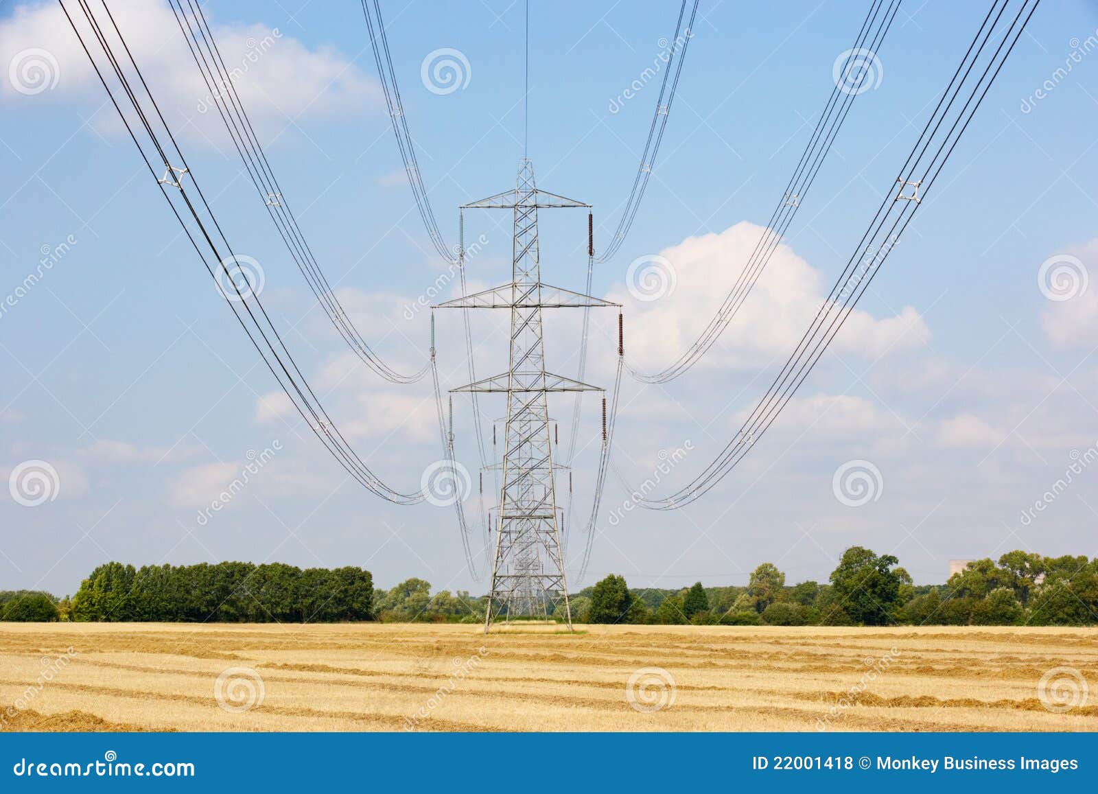 Electricity Pylons in Countryside Stock Photo - Image of rural, lines ...