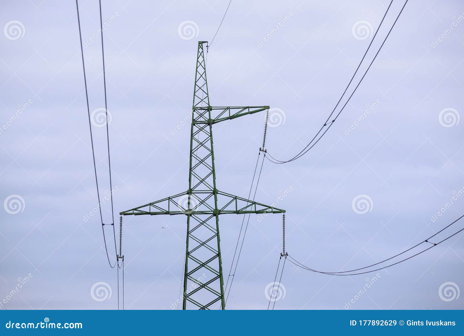 Electricity Pylons. Steel Construction Stock Image - Image of copper ...