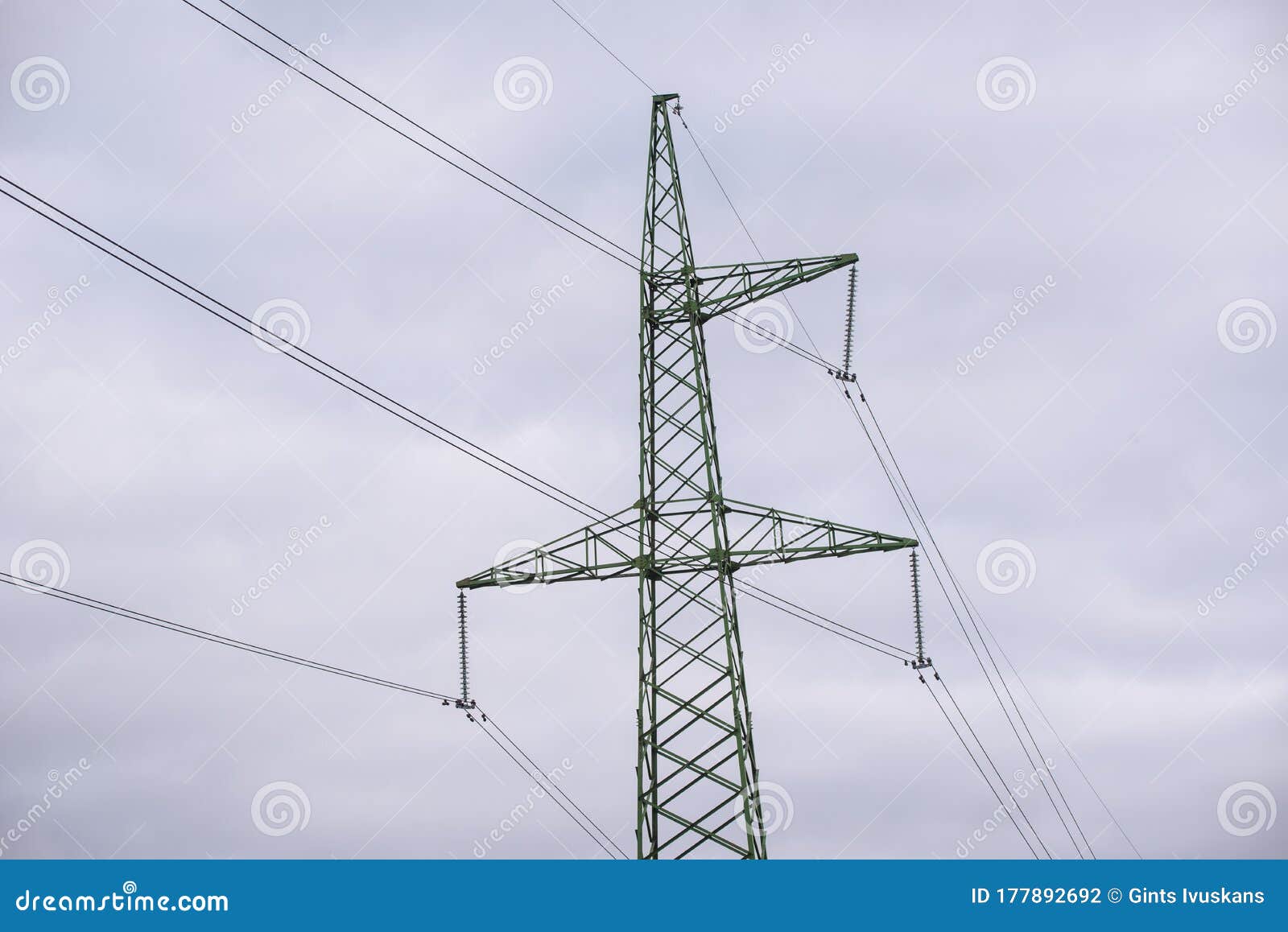 Electricity Pylons. Steel Construction Stock Photo - Image of danger ...