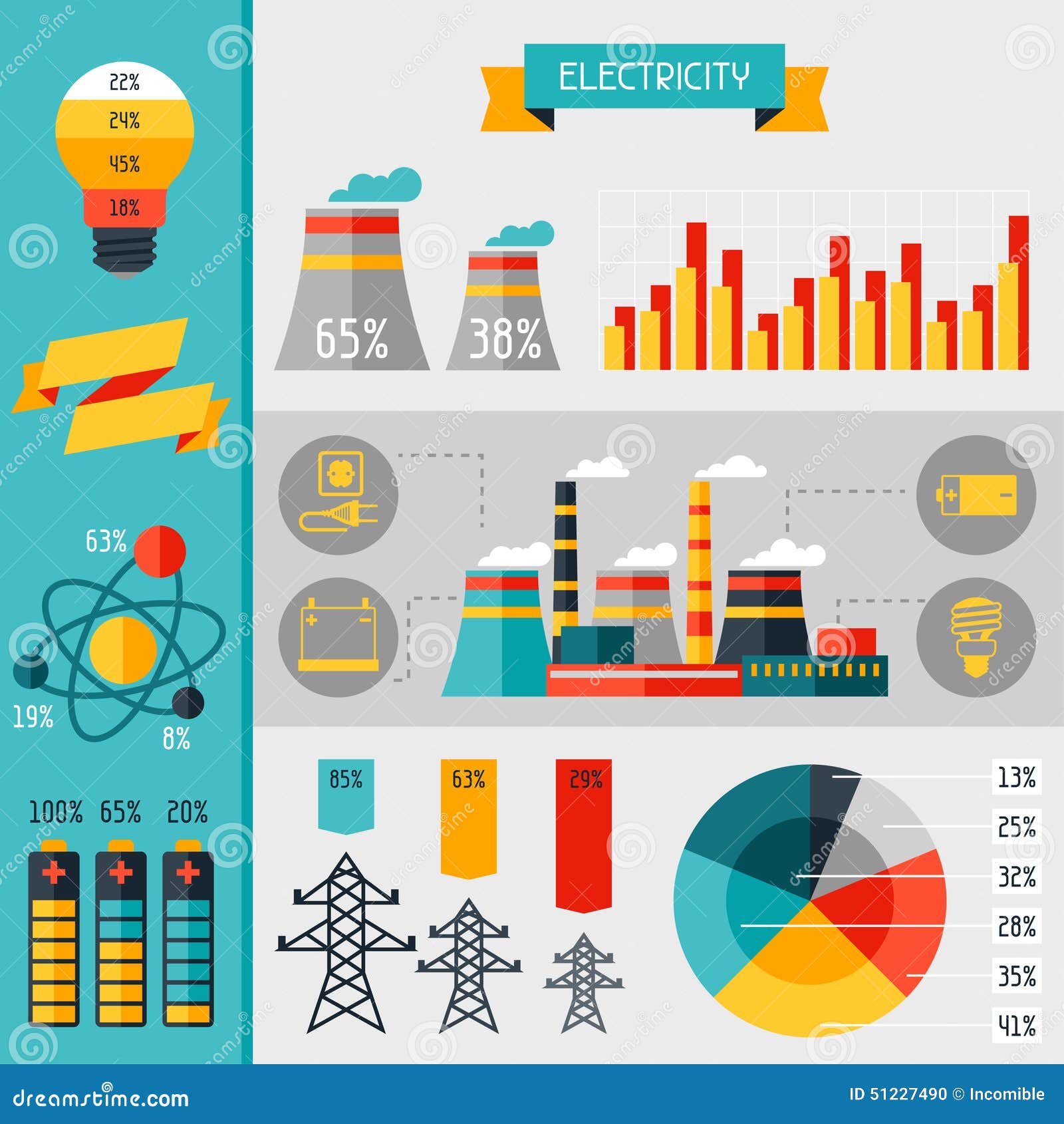 Power Infographic Set Cartoon Vector | CartoonDealer.com #209787613