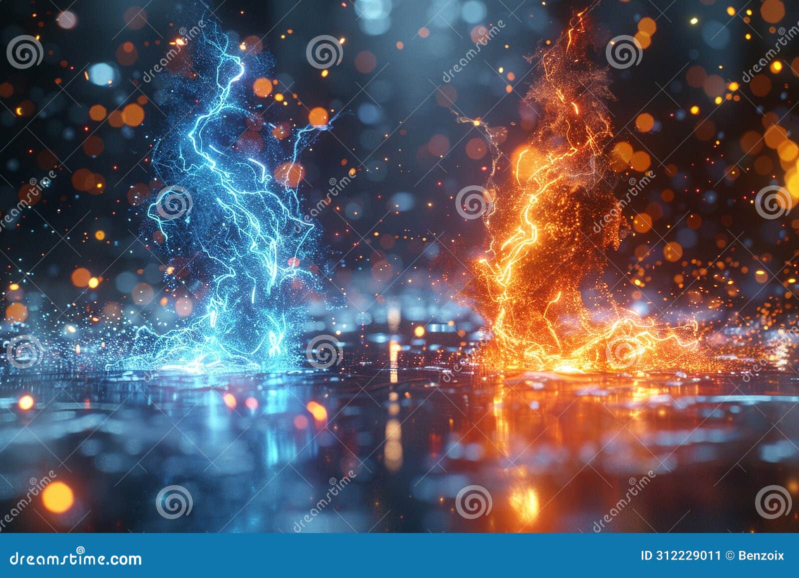 Electricity Sparking between Two Futuristic Devices Stock Image - Image ...