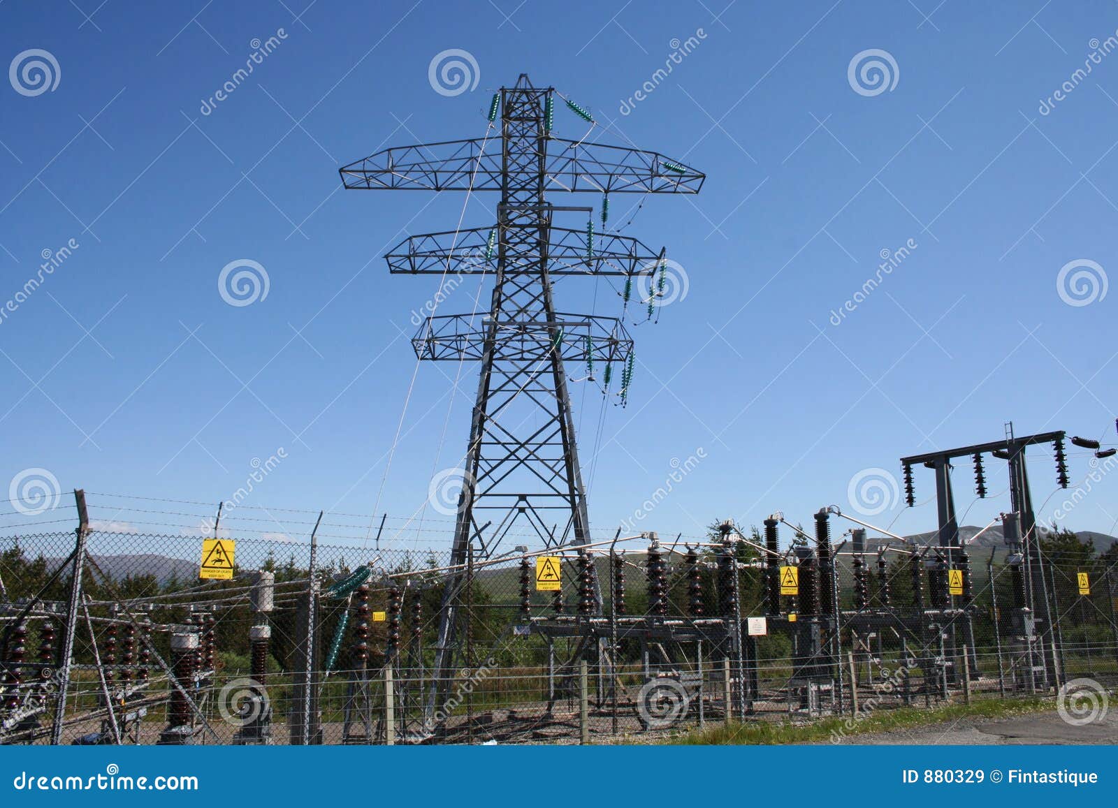 Electricity sub station stock image. Image of barbed, power - 880329