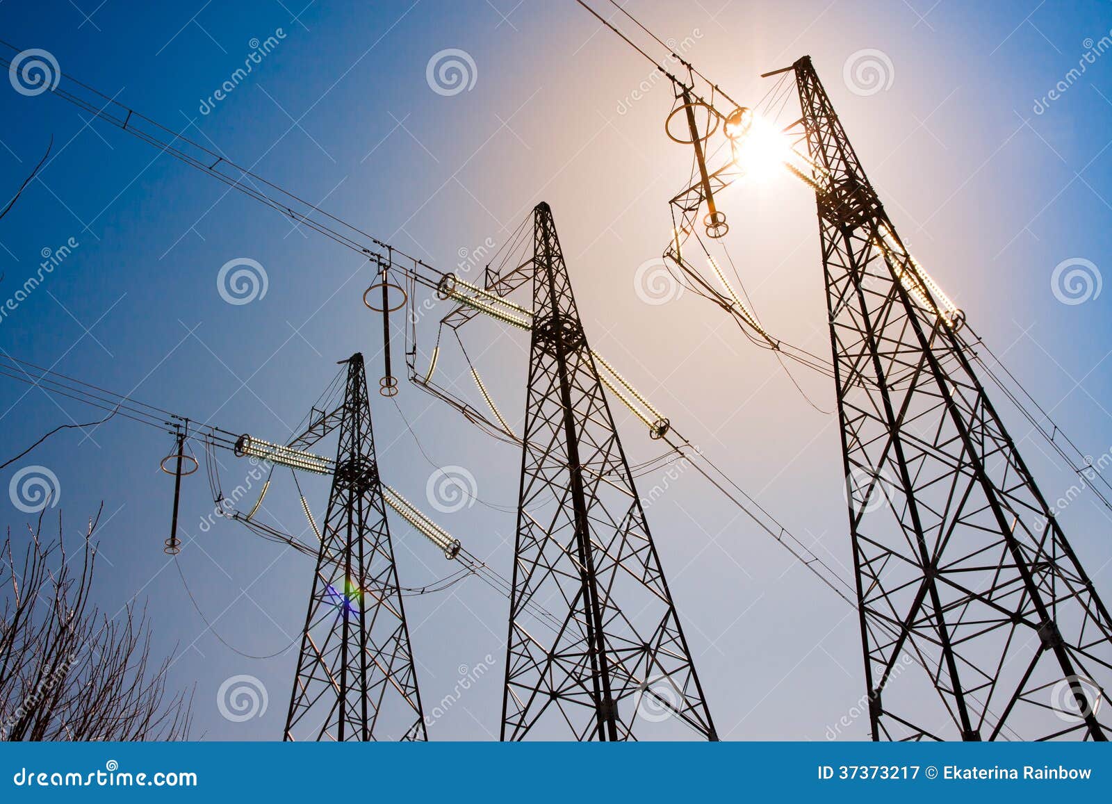 Electricity support stock image. Image of blue, cloud - 37373217