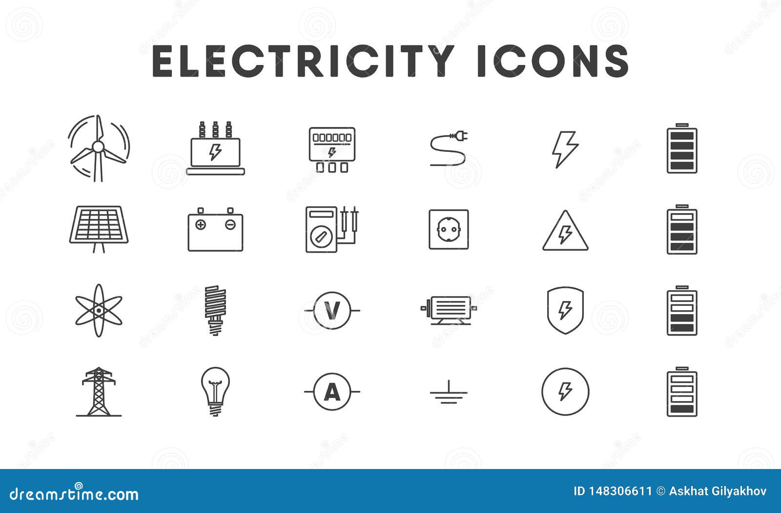 Electricity Icon Cartoon Vector | CartoonDealer.com #181912275