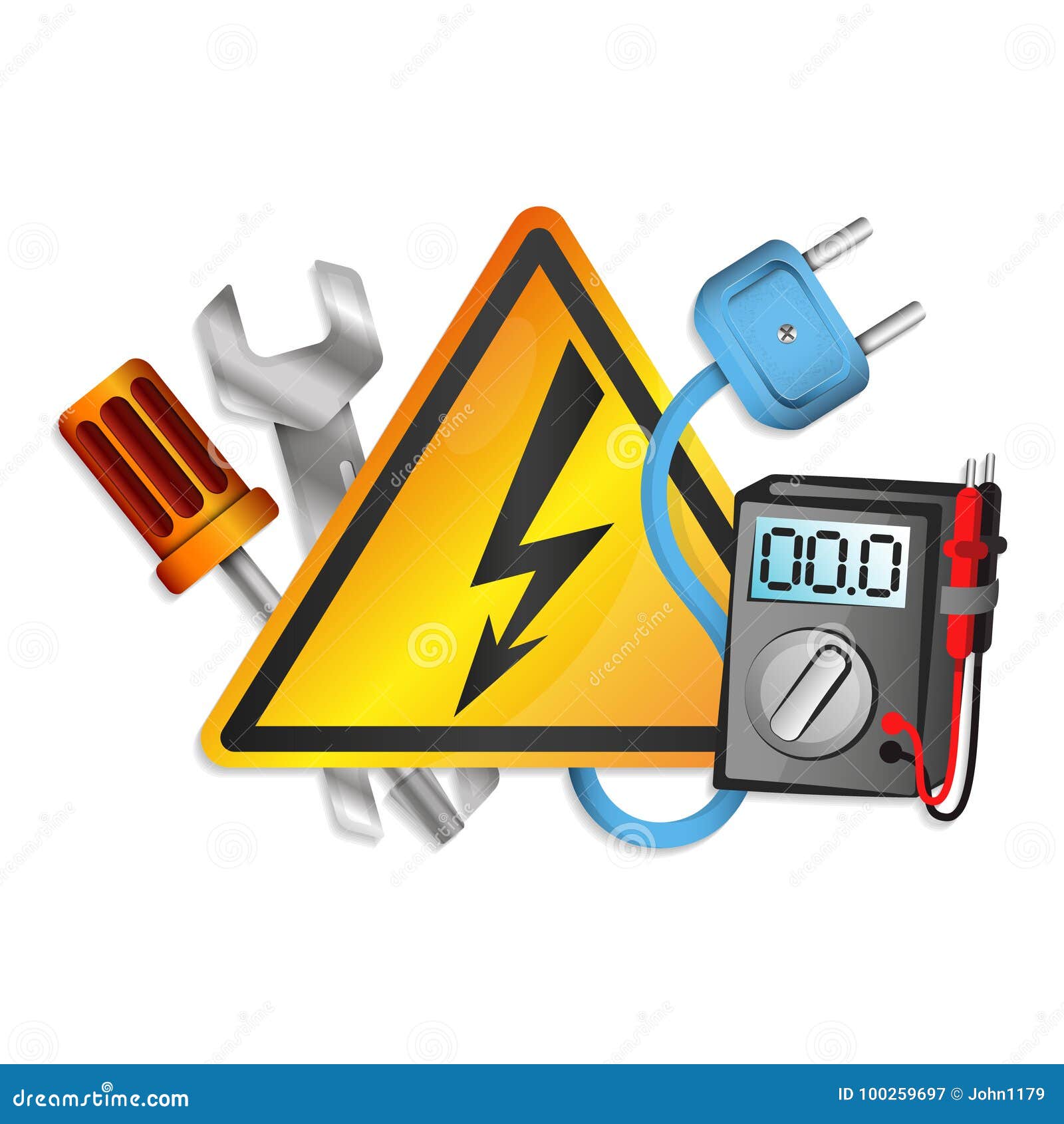 Electricity Tools Set Vector Stock Illustration - Illustration of work ...