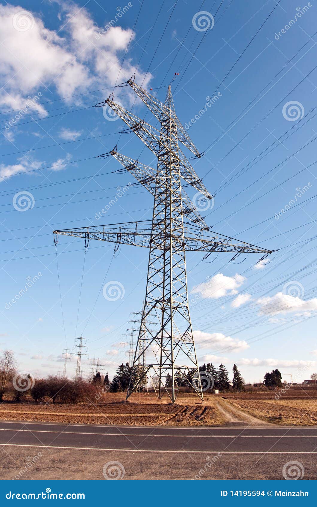 Electricity Tower for Energy with Sky Stock Photo - Image of station ...