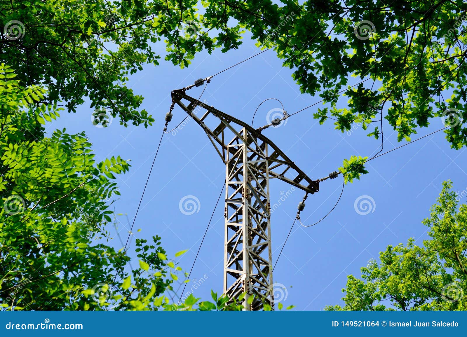 Electricity Tower in the Mountain in the Nature Stock Photo - Image of ...