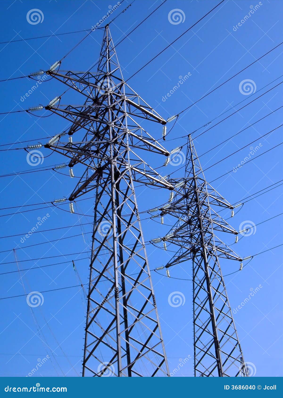 Electricity Towers stock photo. Image of conductor, pole - 3686040