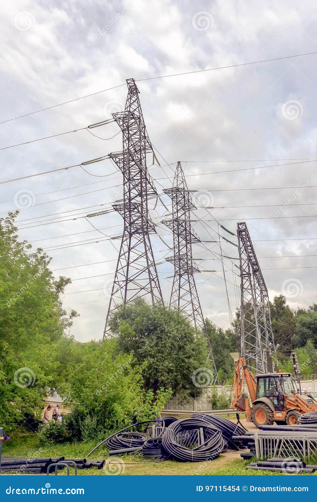 Electricity Towers stock photo. Image of energy, grid - 97115454