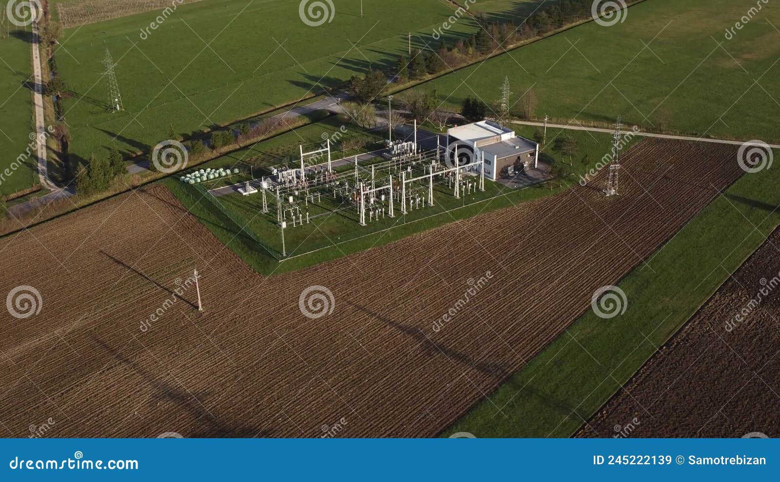 Electricity Transformer - Aerial View of Electricity Voltage ...