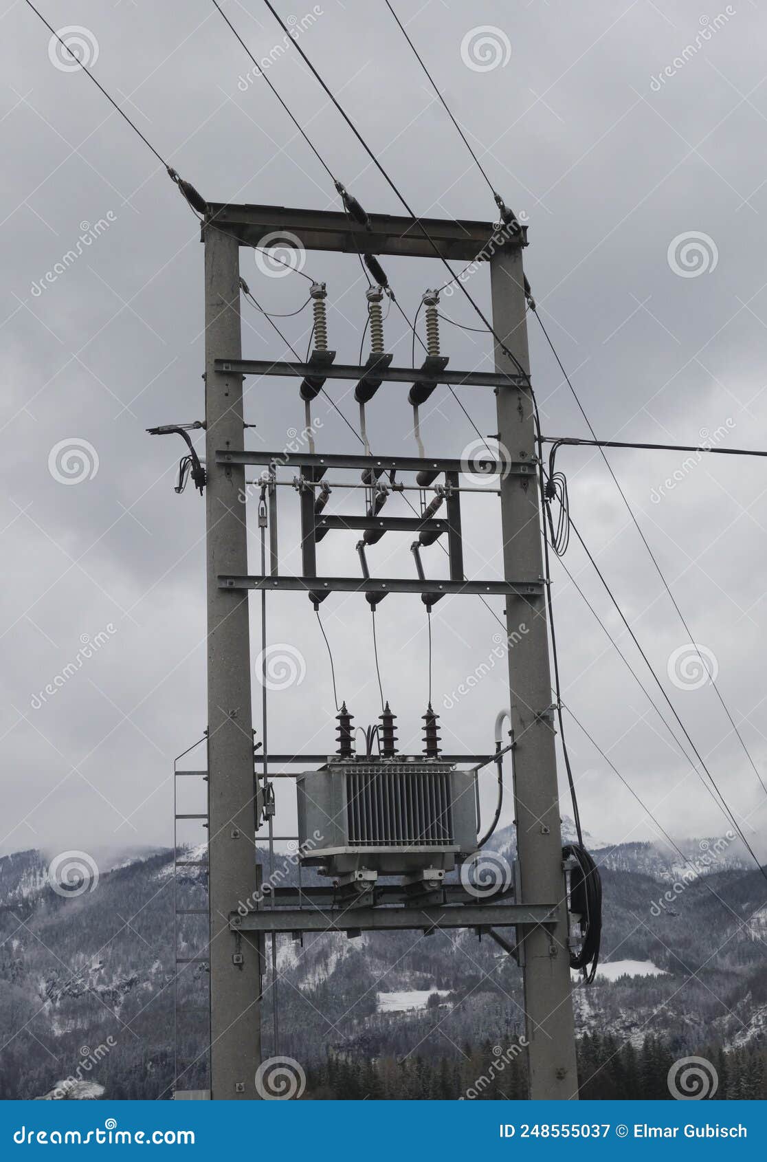 Electricity Transformer As Part of the Power Grid Stock Image - Image ...