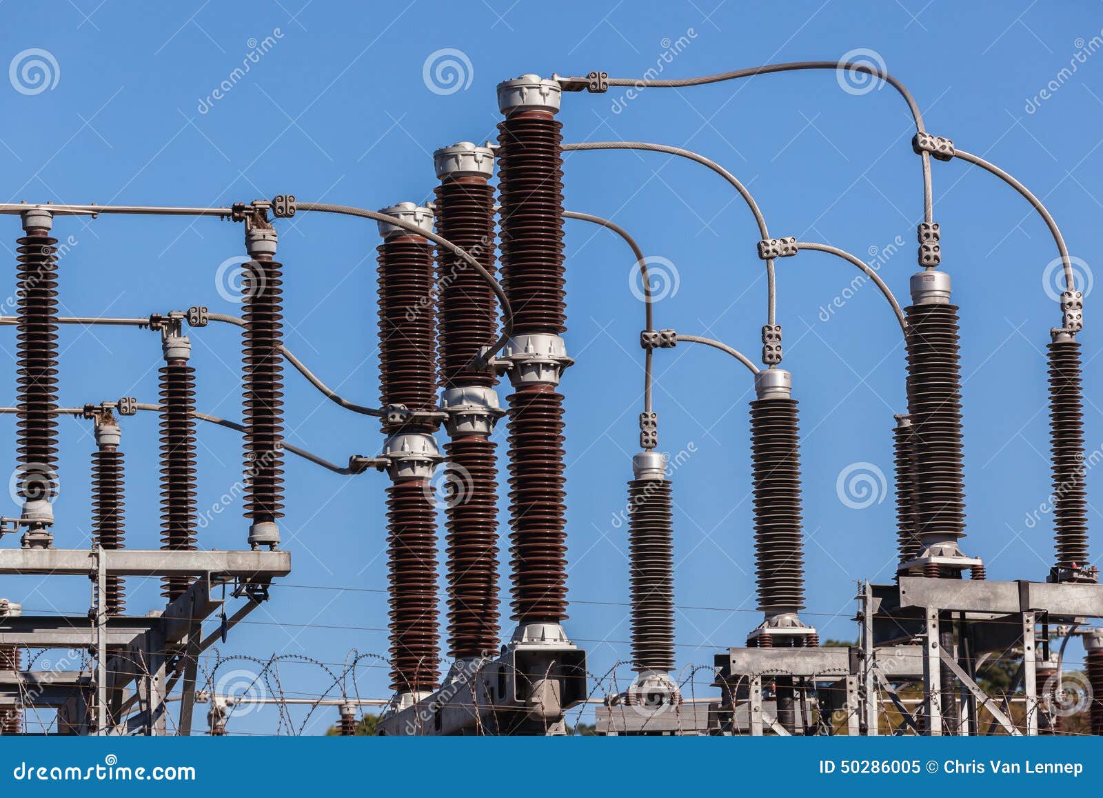 Electricity Transformer Connections Stock Image - Image of blue, homes ...