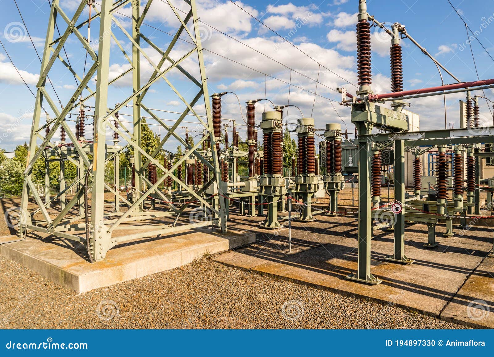 Electricity Transformer Station Background Image Stock Photo - Image of ...